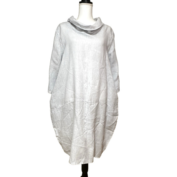 Meo Meli | Dresses | Meo Meli Italian Designer Size X 10 Linen Grey ...